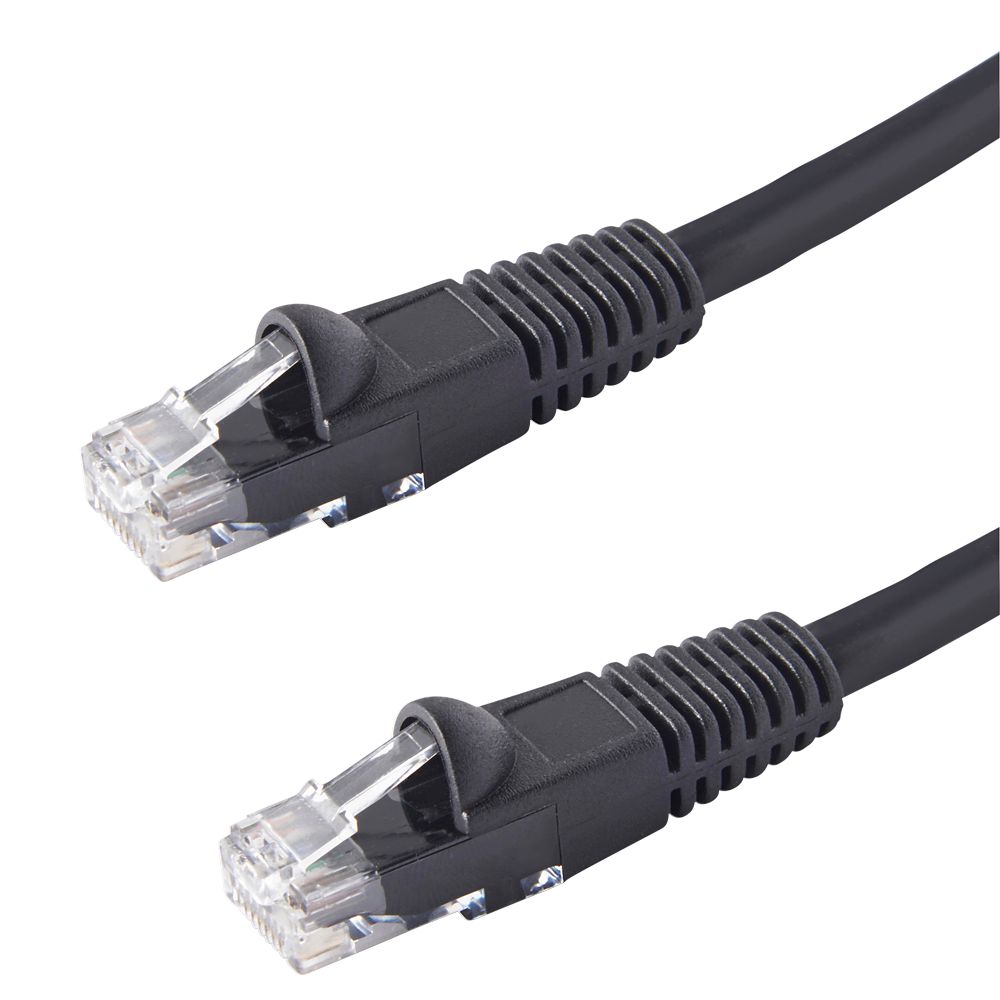 Black Unshielded RJ45 Cat 6 Ethernet Cable 3m — Screwfix EU
