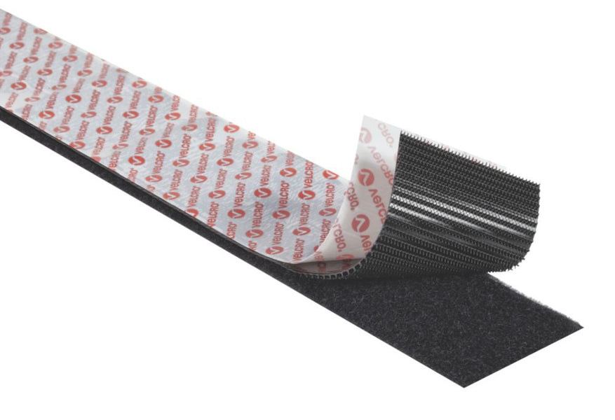 Velcro Brand Black Heavy Duty Stick-On Tape 1m x 50mm — Screwfix EU