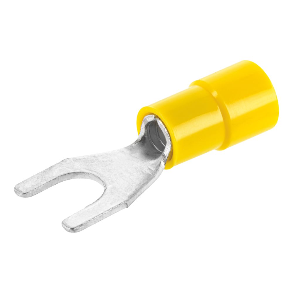 Klauke Insulated Yellow 9mm Fork Crimp 100 Pack — Screwfix EU