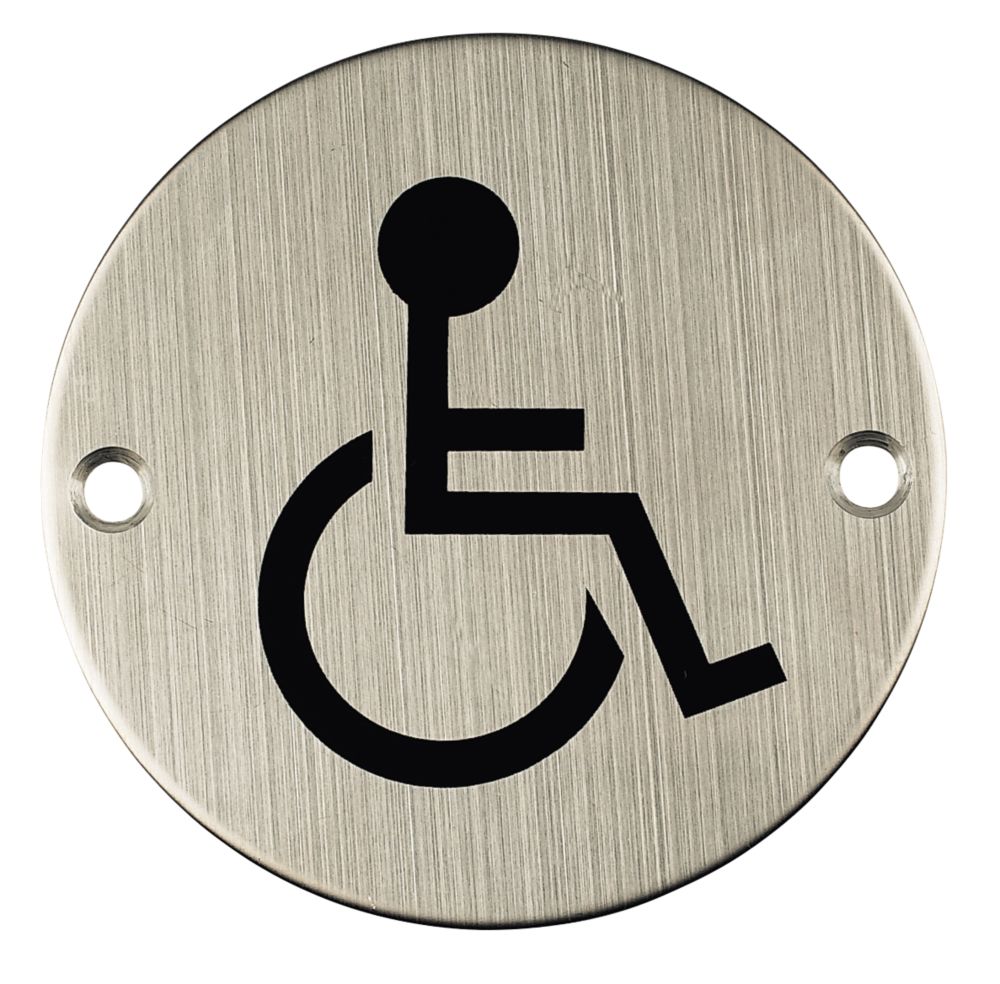 Disabled Toilet Sign 76mm — Screwfix EU