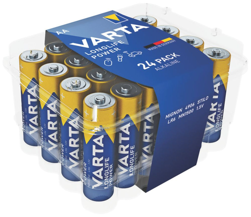 Varta Longlife Power AA High Energy Batteries 24 Pack — Screwfix EU