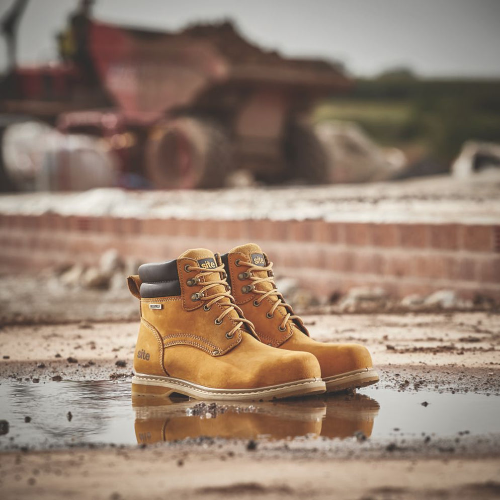 Site Savannah Safety Boots S3 Tan Size 45 — Screwfix EU