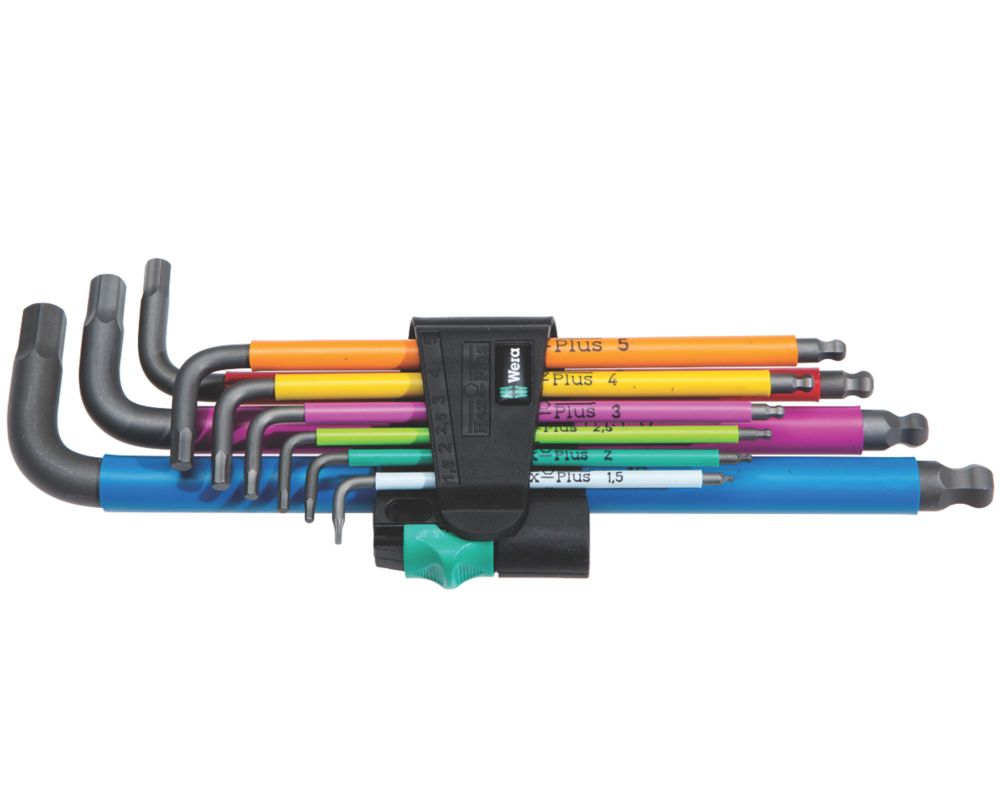 Wera L-Keys Metric Multicolour BlackLaser Hex-Plus Set 9 Pieces ...
