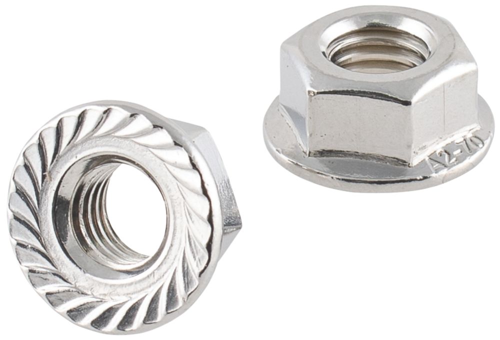 Easyfix A2 Stainless Steel Flange Head Nuts M8 100 Pack — Screwfix EU