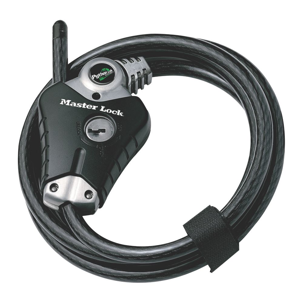 Master Lock Braided Steel Python Cable Lock 1.8m x 10mm — Screwfix EU