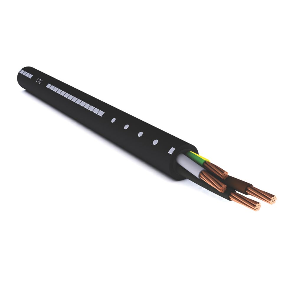 U-1000 R2V Black 4-Core 1.5mm² Rigid Installation Cable 50m Coil ...