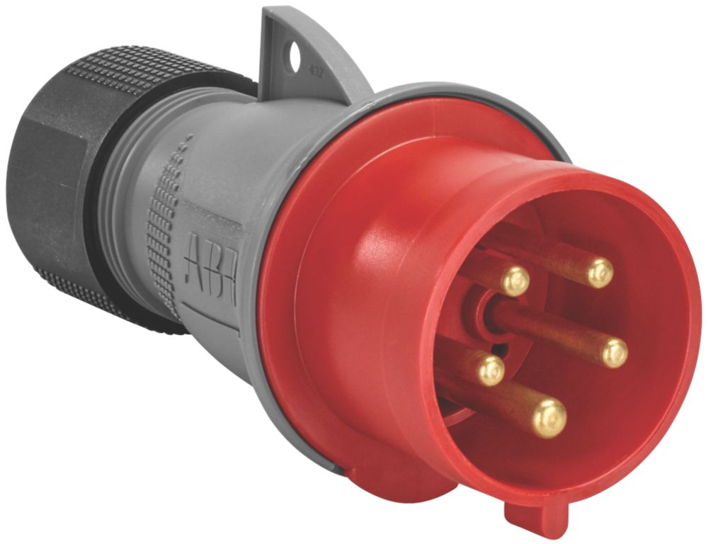 ABB 32A 4P+E Straight Plug 415V — Screwfix EU