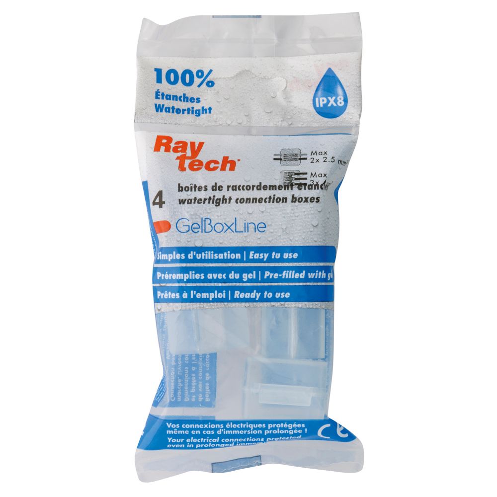 Raytech 4-Entry IPX8 Waterproof Junction Boxes With Gel Transparent 4 ...