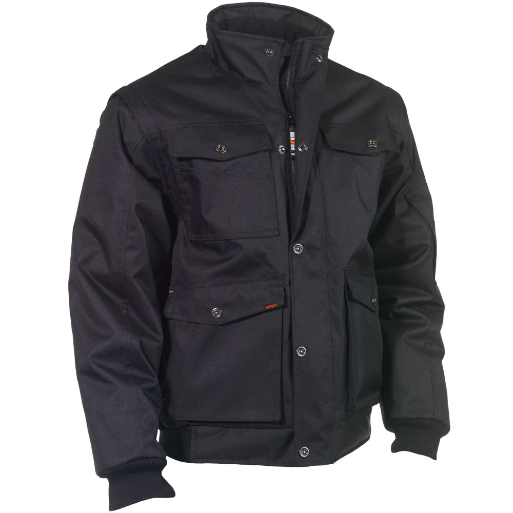 Herock Balder Waterproof Jacket Black Large — Screwfix EU
