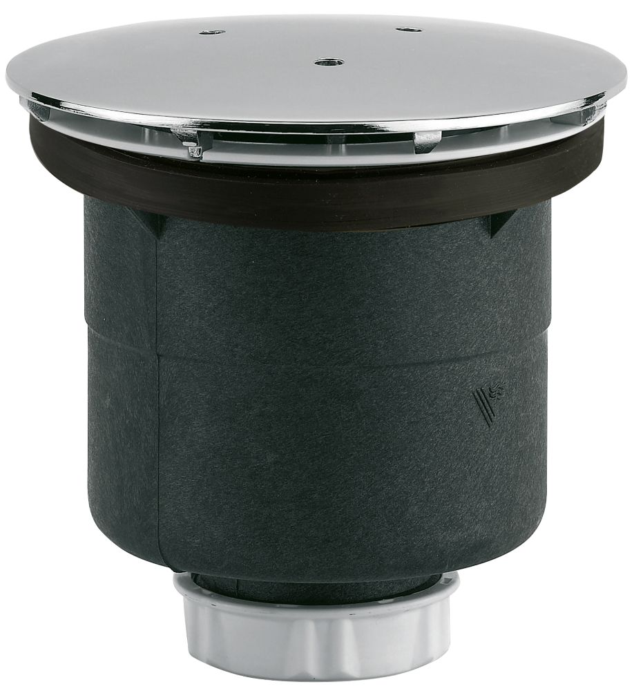 Valentin Shower Plug with Metal Cover Black Chrome 90mm — Screwfix EU