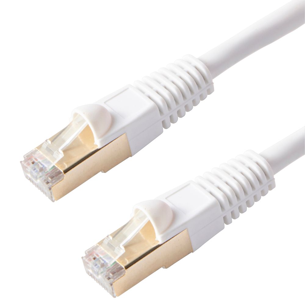 White Unshielded RJ45 Cat 6 Ethernet Cable 10m — Screwfix EU