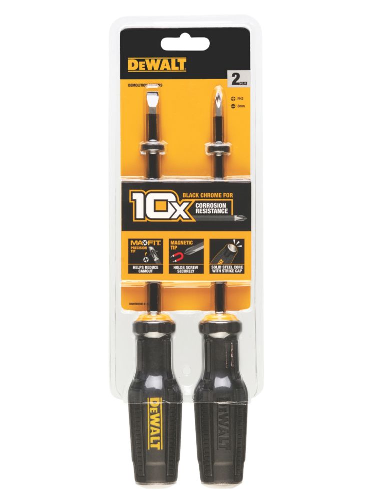 DeWalt MaxFit Mixed Chisel Demolition Screwdriver Set 2 Pieces ...