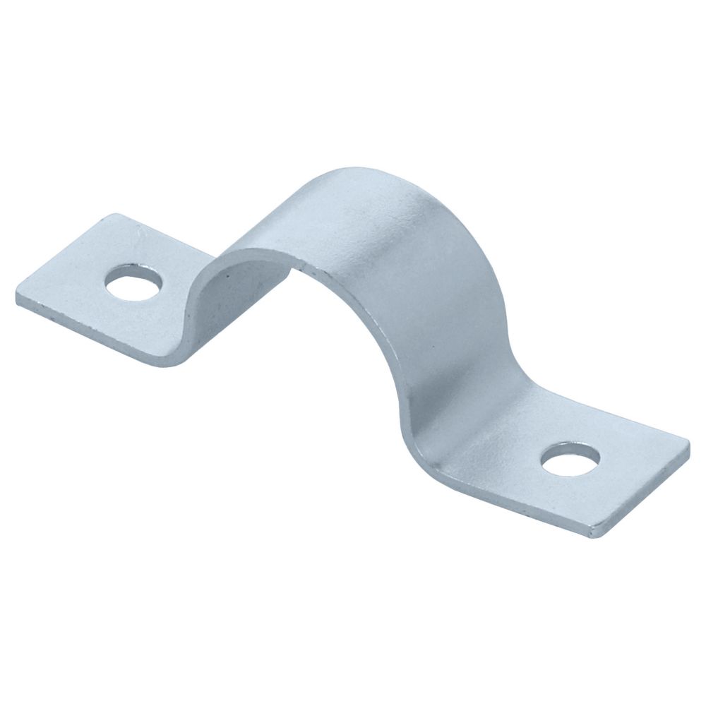 Suki 28mm Galvanised Pipe Clamp Brackets Silver 10 Pack — Screwfix EU