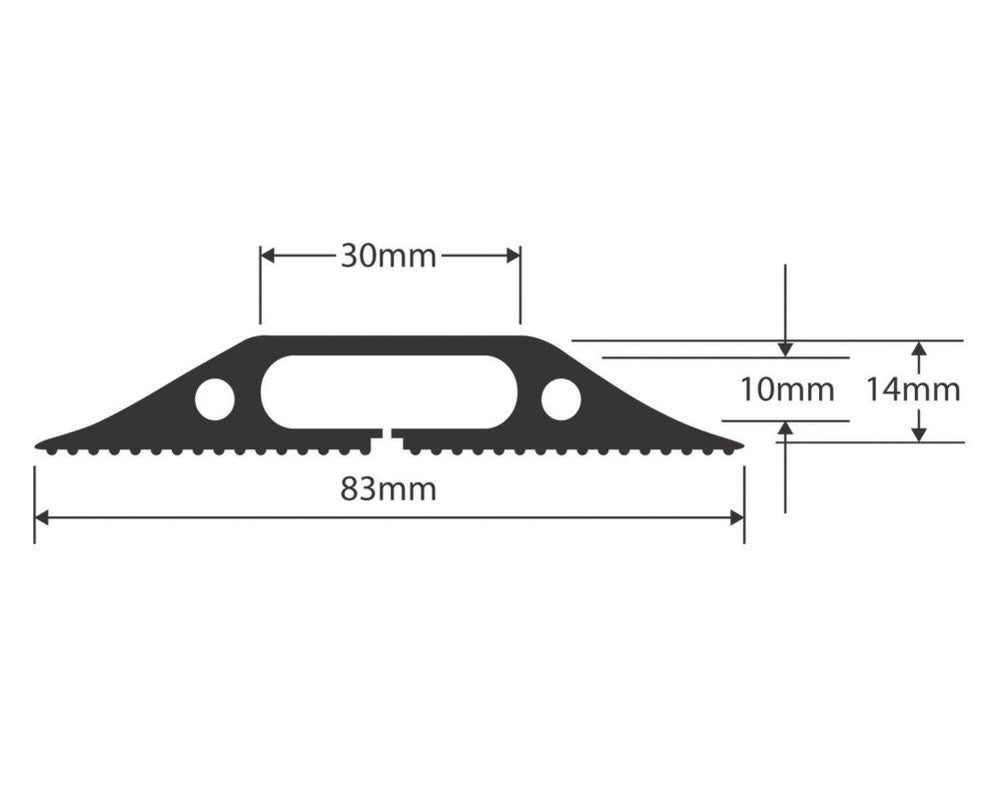 D-Line Linkable Medium Duty Dual Channel Floor Cable Cover 9m Black ...