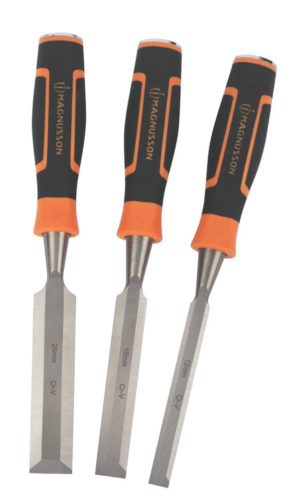Magnusson Bevel Edge Wood Chisel Set 3 Pieces — Screwfix EU