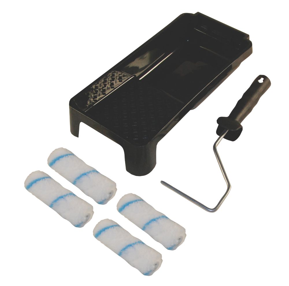 4 14" Acrylic Paint Roller And Tray 6 Piece Set — Screwfix EU