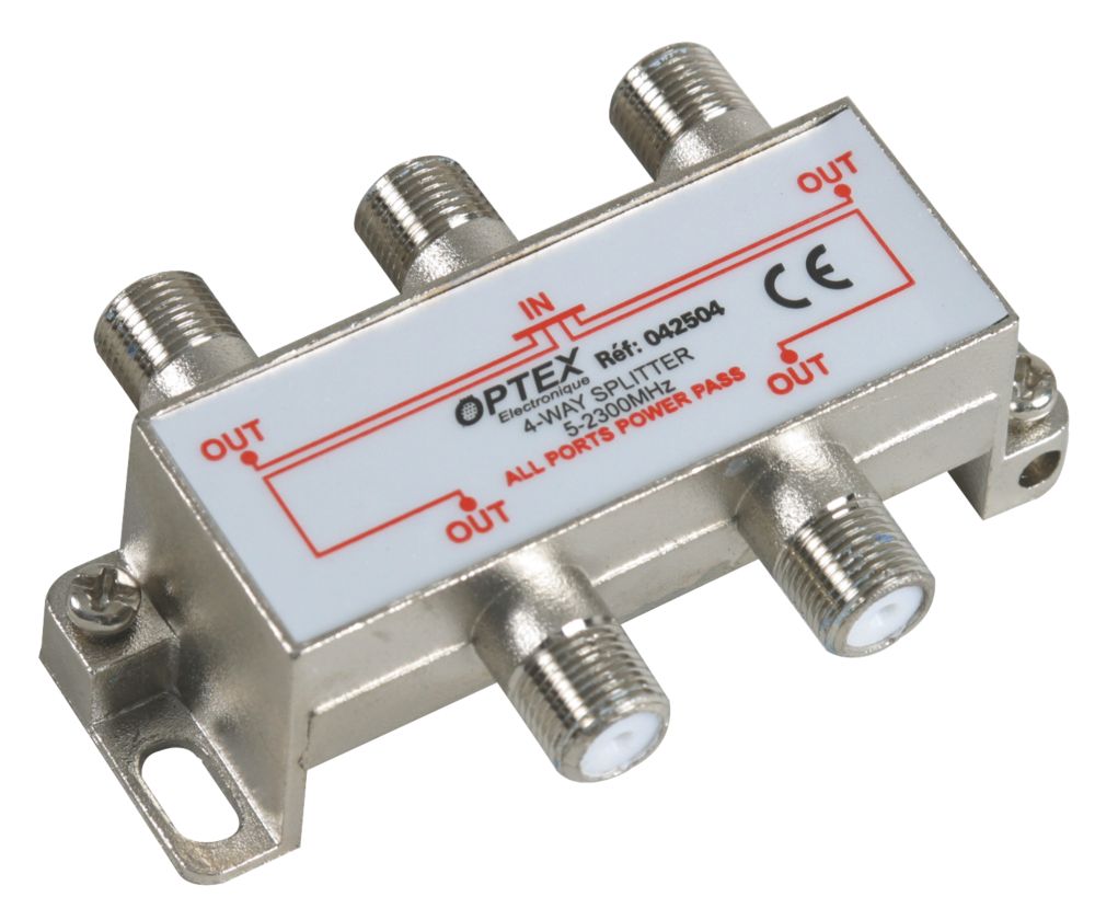 Optex Indoor 4-Way Splitter — Screwfix EU