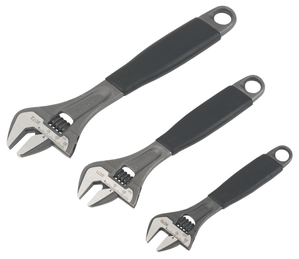 Bahco Adjust 3-90 Adjustable Wrench Set 3 Pieces — Screwfix EU