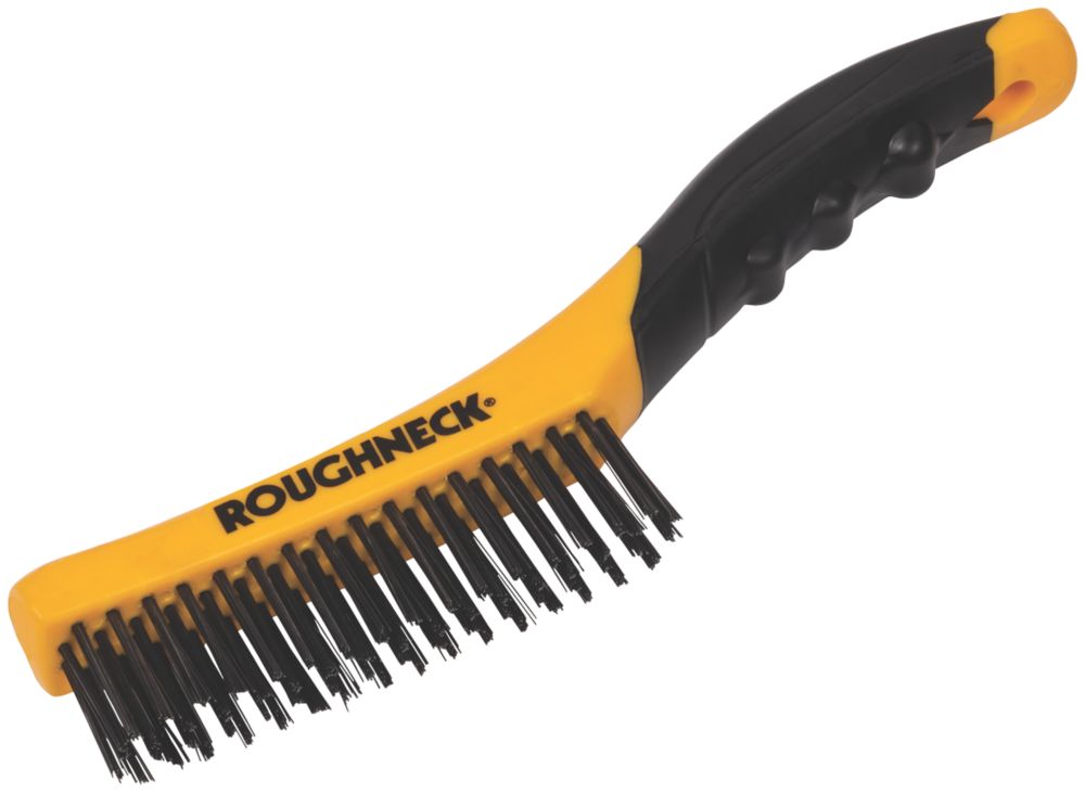Roughneck Soft-Grip Shoe Handle Wire Brush — Screwfix EU