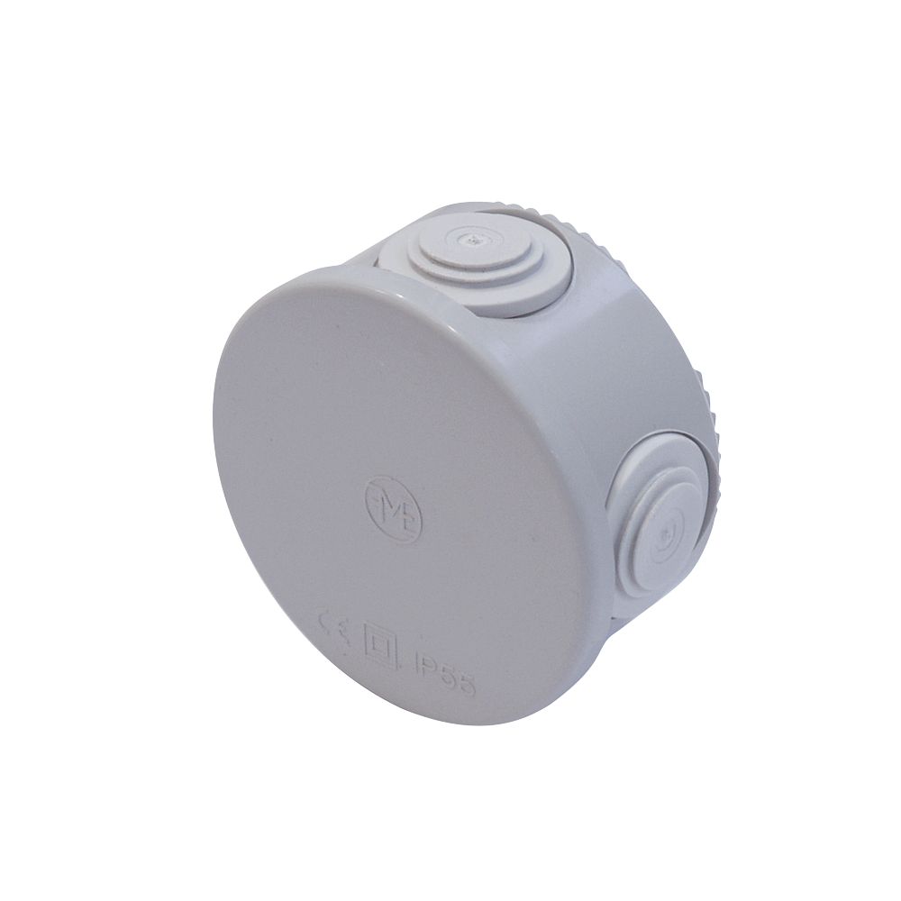4-Entry Round Outdoor Junction Box with 4 Cable Grommets & Integrated ...
